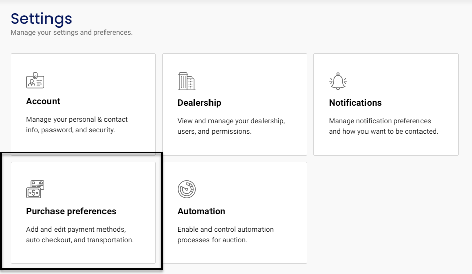 Manage Payment Methods