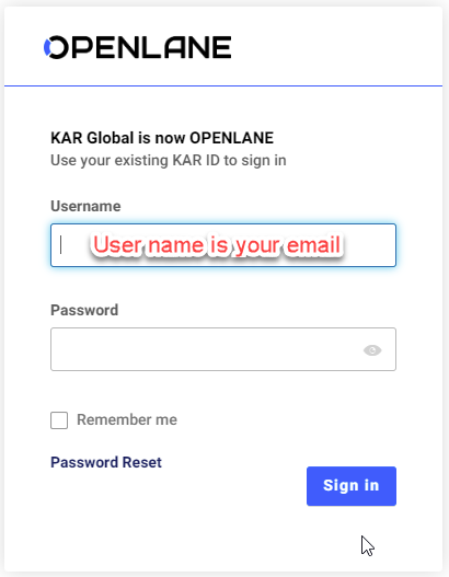 Accessing OPENLANE.ca for the first time