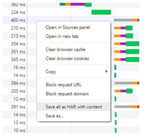 Capturing a HAR Log to Troubleshoot